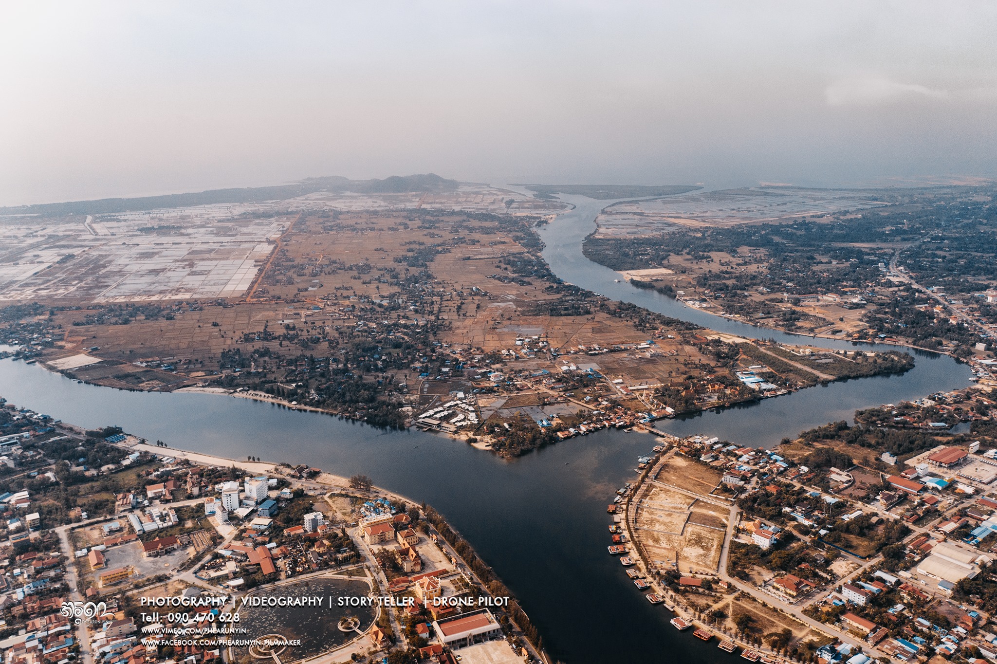 ប្លែកភ្នែក! ទស្សនាសម្រស់ក្រុងកំពតពីលើអាកាសមុនព្រះអាទិត្យអស្ដង្គតទើបដឹងថាស្រស់ស្អាតប៉ុណ្ណា